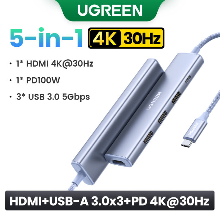 UGREEN Colorful Type C Hub USB C to 3xUSB3.0+HDMI+PD100W with 4K 30Hz HDMI Port for MacBook M3 ...