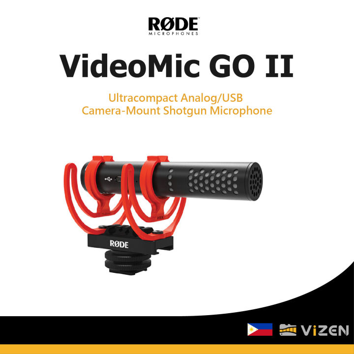 Rode VideoMic GO II Ultracompact Analog/USB Camera-Mount Shotgun ...