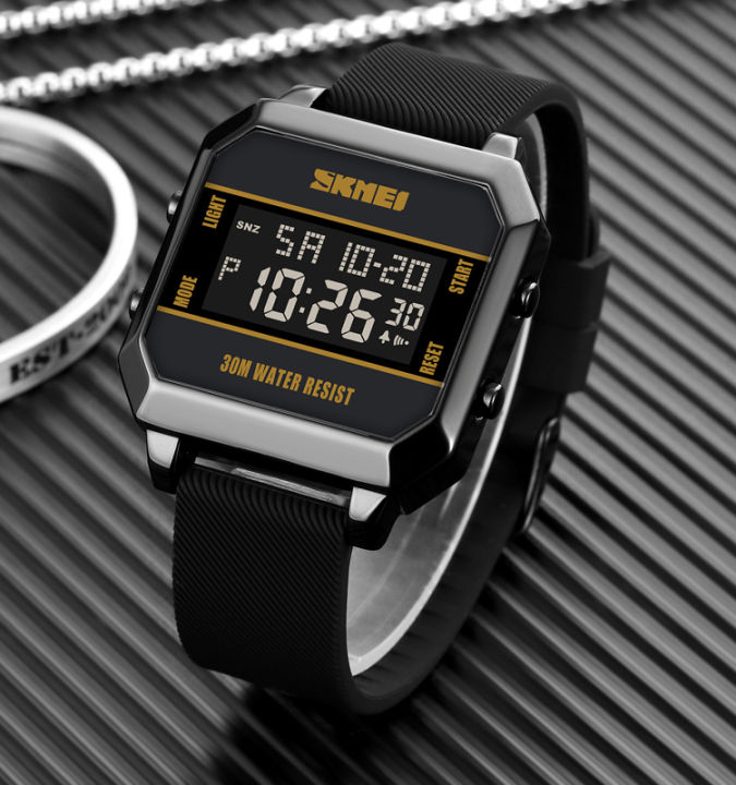 SKMEI 1848 Men Women Waterproof Sport Watch Digtal LED Light Display ...