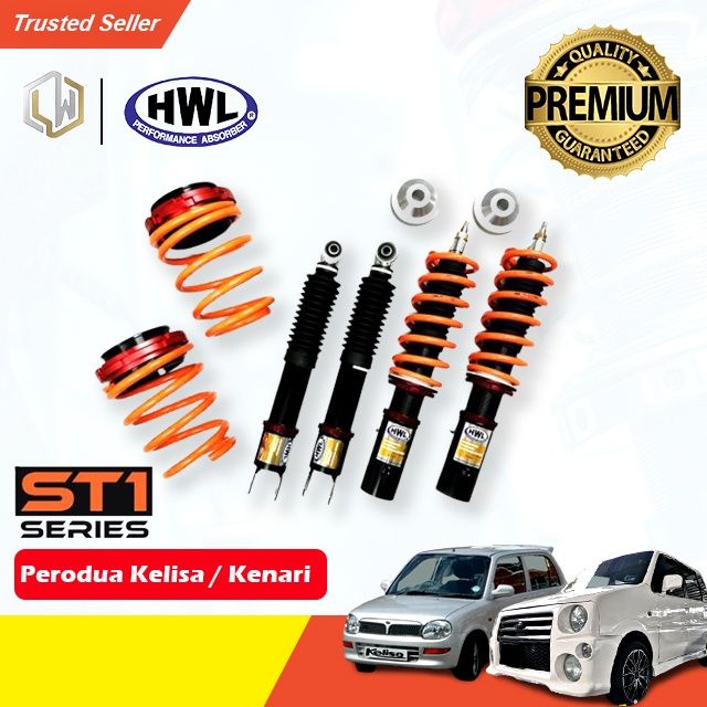 Perodua Kelisa / Kenari - HWL ST1 Hilow Softhard Adjustable Suspension ...