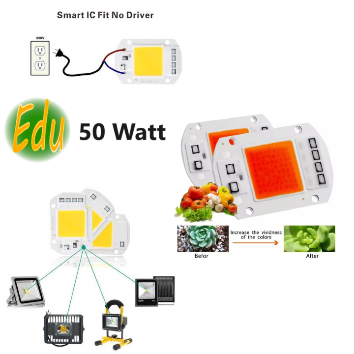 Modul Lampu Sorot High Power LED COB Chip 50W HPL 50 Watt 220V AC DIY ...