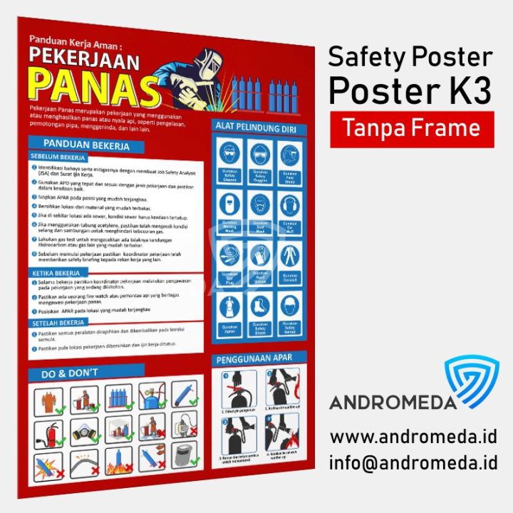 Safety Poster K3 : Pekerjaan Panas | Lazada Indonesia