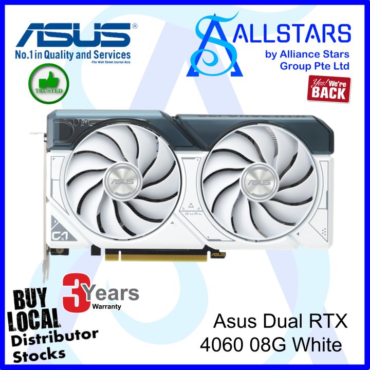 (ALLSTARS : We are Back) ASUS Dual RTX 4060 (White) OC 8GB PCI-Express ...