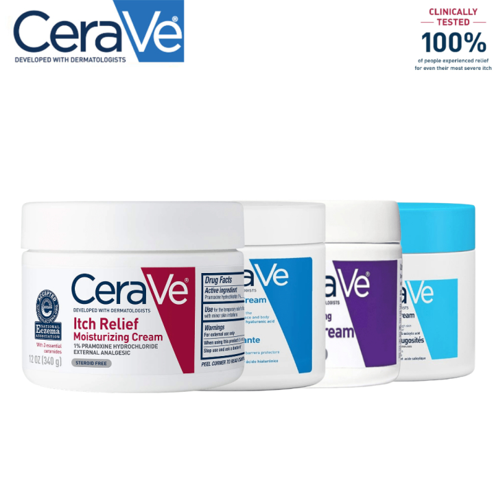Cerave Moisturizing Cream Night Cream/SA Smoothing Cream/Red Itch ...