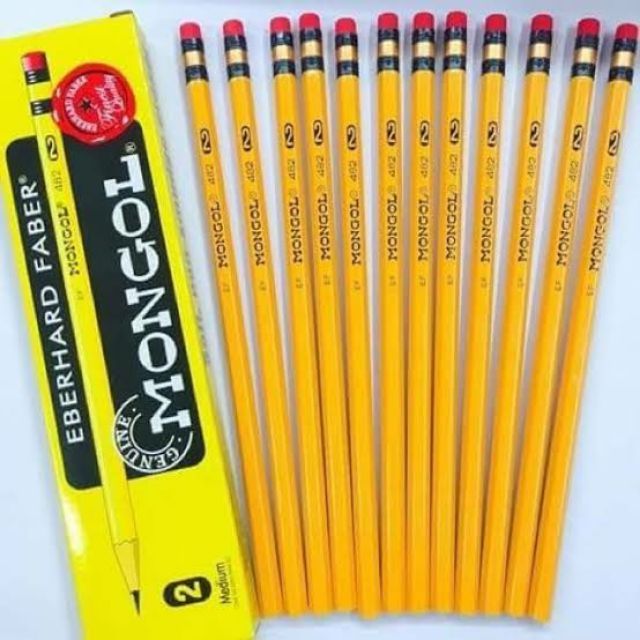 Original Mongol #1,#2,#3 Pencil W/eraser lapis 12 PCS for 1Box | Lazada PH