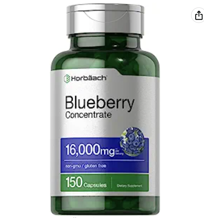 Horbaach Blueberry Extract Supplement , Blueberry Concentrate 150 caps ...