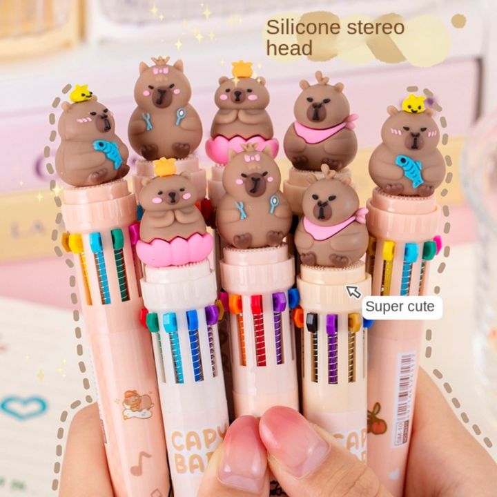 EAURA Plastic Capybara Multicolor Pen Cartoon Creative Ten-Color Pen ... EAURA Plastic Capybara Multicolor Pen Cartoon Creative Ten-Color Pen ...