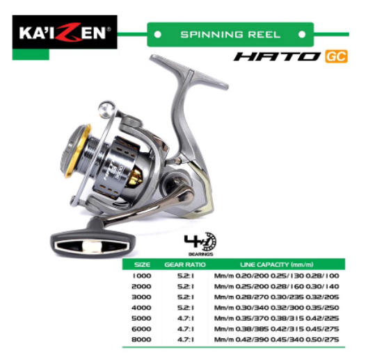 REEL SPINNING KAIZEN HATO GC, BB , BG POWER HANDLE PILIH UKURAN 1000 2000 3000 8000 | Lazada ...