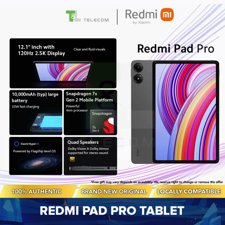 Xiaomi Redmi Pad Pro | 12.1 inch Display 120Hz Refresh Rate HyperOS ...
