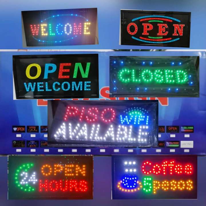LED SIGNAGE LIGHT 48*25CM 220V LED DISPLAY BOARD SIGNAGE COFFEE, OPEN ...
