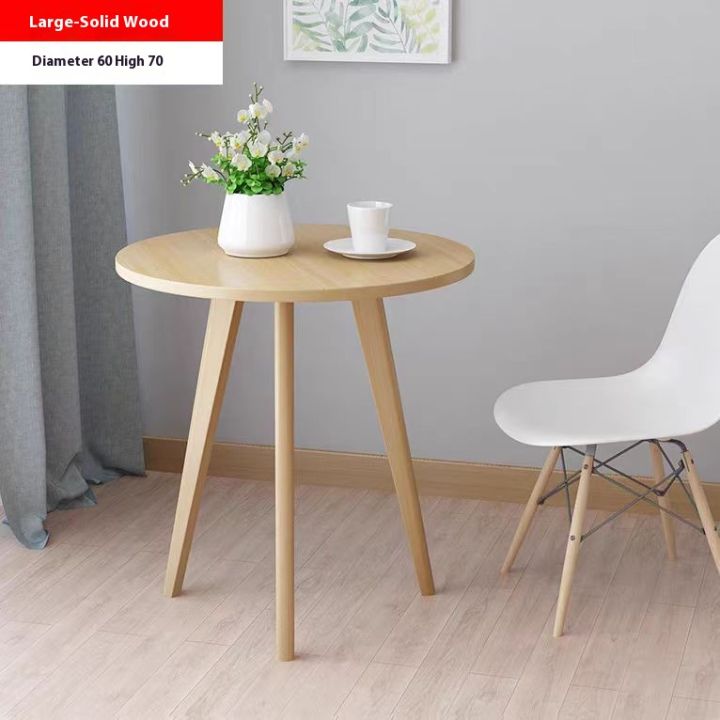 Solid Wood Round Coffee Table Side Table Living Room Bedside Table ...