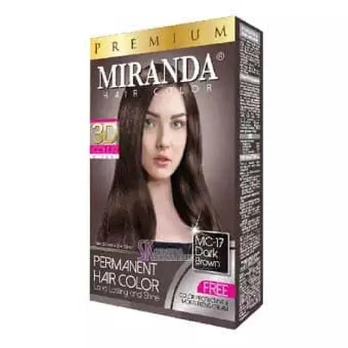 Miranda Premium Hair Color Original 100% BPOM MC - 17 Dark Brown - Cat ...