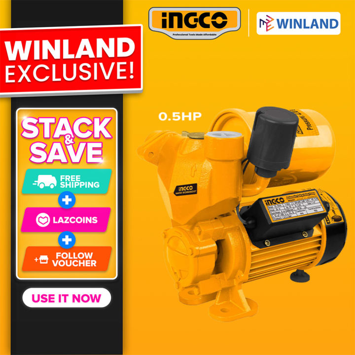 Ingco by Winland Self-Priming Peripheral Water Pump 0.5HP 370W VPA3705 ...