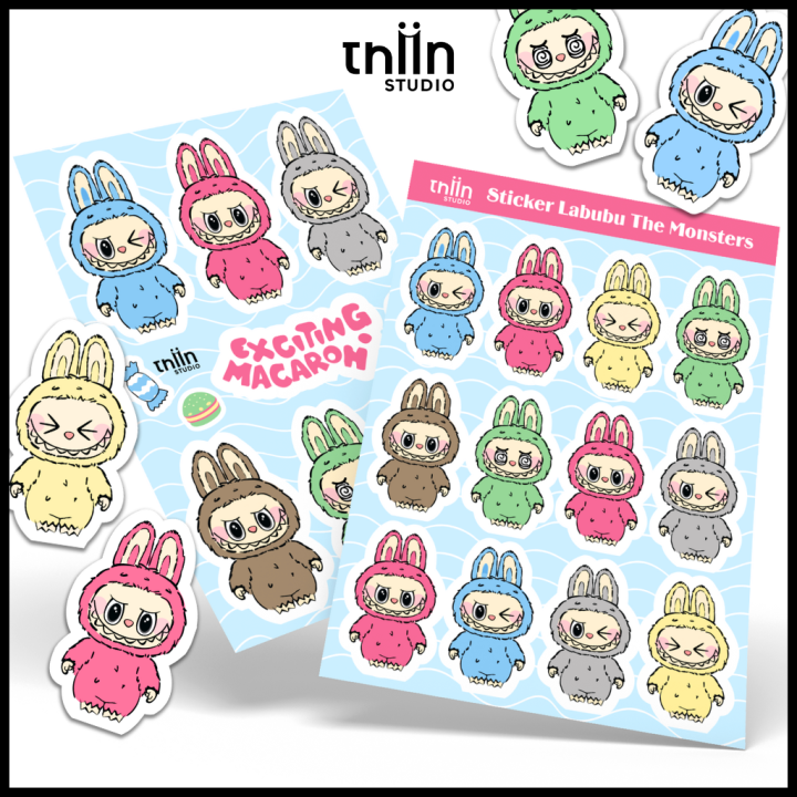 Sticker Labubu THIIN STUDIO, hình dán Labubu chống nước, sticker cute ...