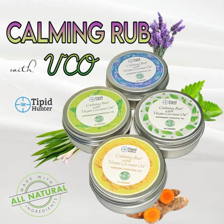 Calming Rub with Essential Oil, VCO Balm for Pain Relief, Massage Rub ...