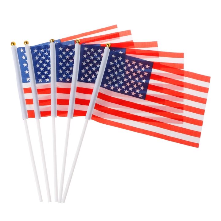 5 Pcs Mini American US USA National Flags Hand Waving Small Banner ...