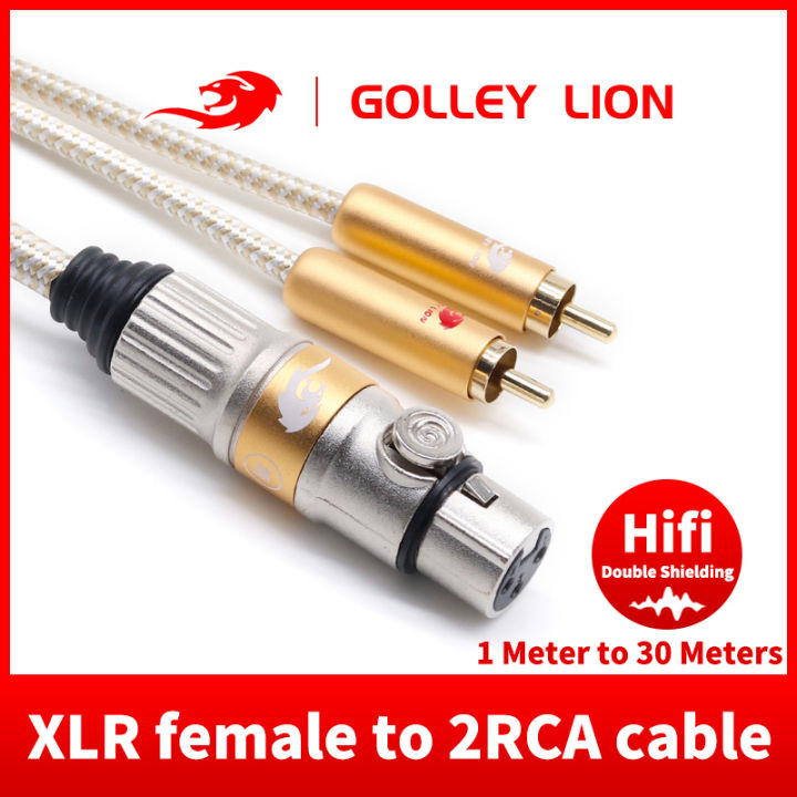 GOLLEY LION XLR Female to 2 RCA Audio Cable for Mixer, Camera ...
