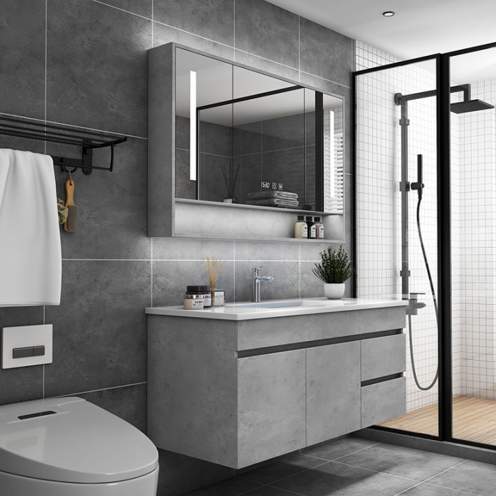 Luxury smart bathroom cabinet combination modern simple bathroom mirror ...