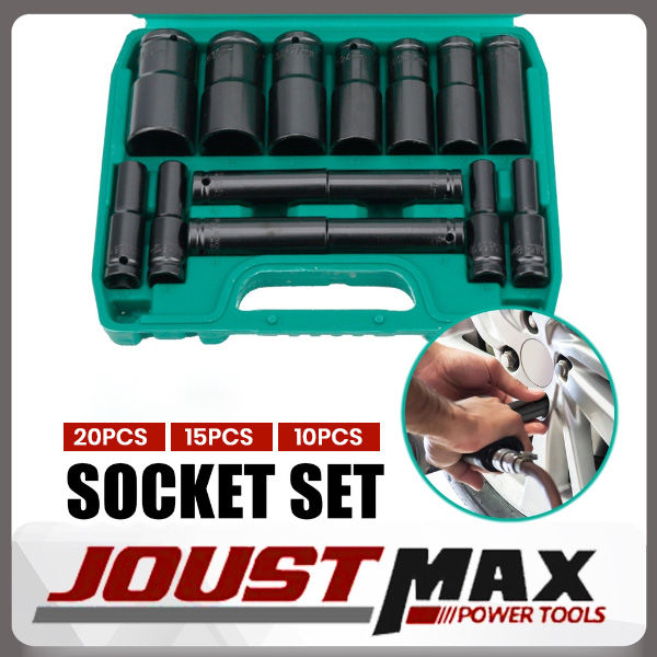 10PCS/15PCS/20PCS 1/2" Impact Black Deep Socket Box Set Tool Set 8-32MM ...