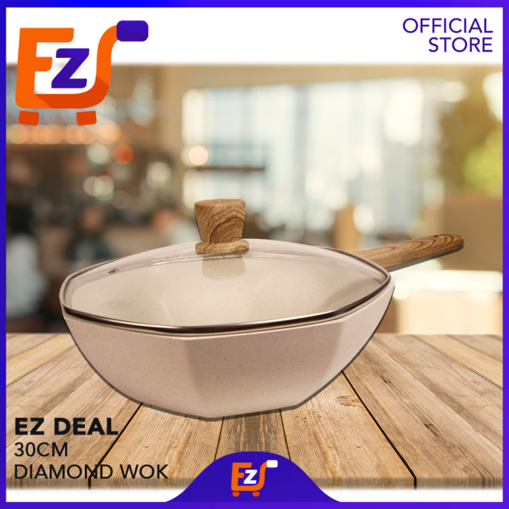 EZ DEAL G-Kitchen Kitchenware 30cm Diamond Wok Pan #6 | Lazada PH