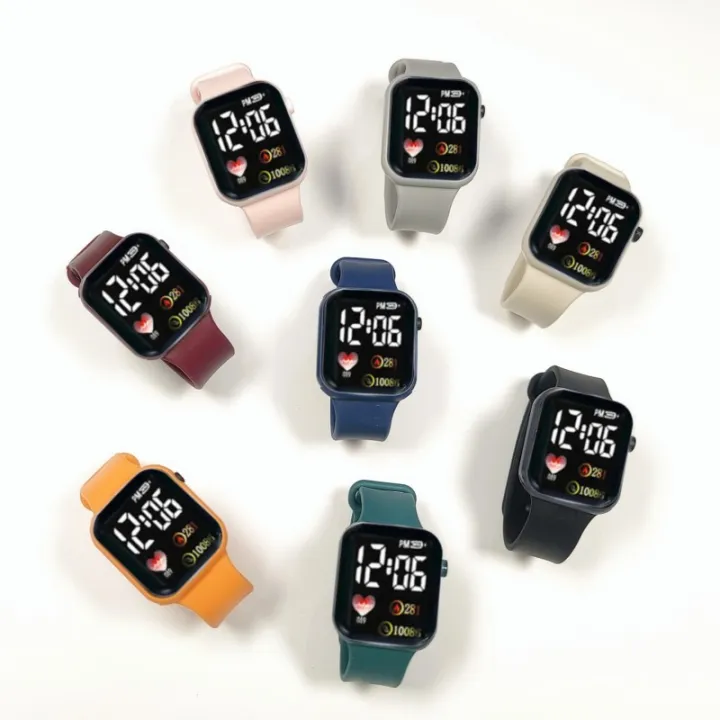 Rainbow LED Square Watch – Waterproof Digital Sports Watch for Men ...