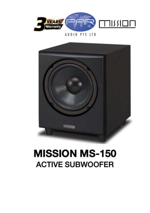MISSION MS-150 (BLACK), 8 INCH ACTIVE SUBWOOFER, 3 YEARS WARRANTY ...