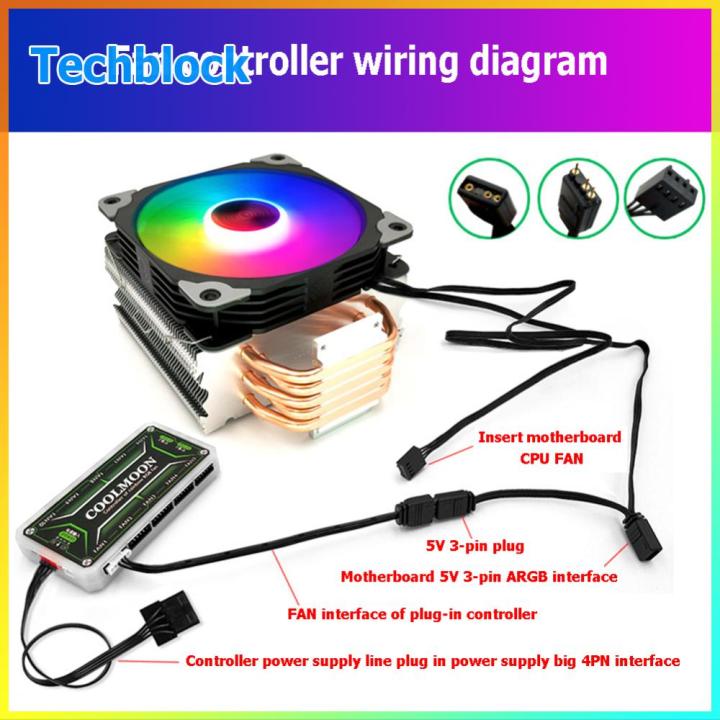 Small 4Pin/6Pin to 5V ARGB 3Pin Fan Controller Adapter Cable for ...
