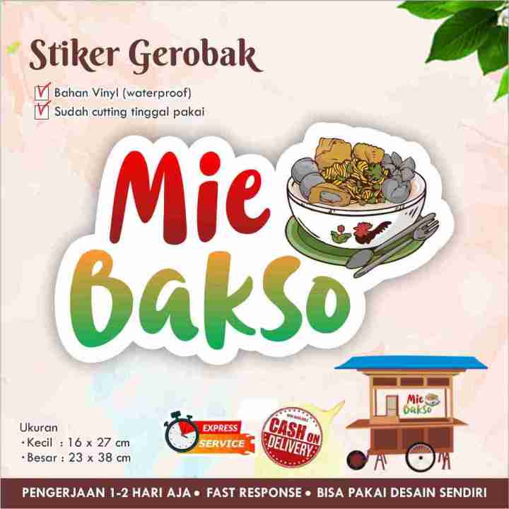 STIKER KACA GEROBAK VINYL MIE BAKSO / LABEL MAKANAN | Lazada Indonesia
