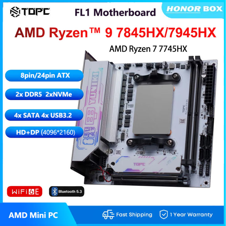 TOPC MINI PC AMD R9 7945HX 7845HX motherboard kit 12C/24T Dual DDR5 ...