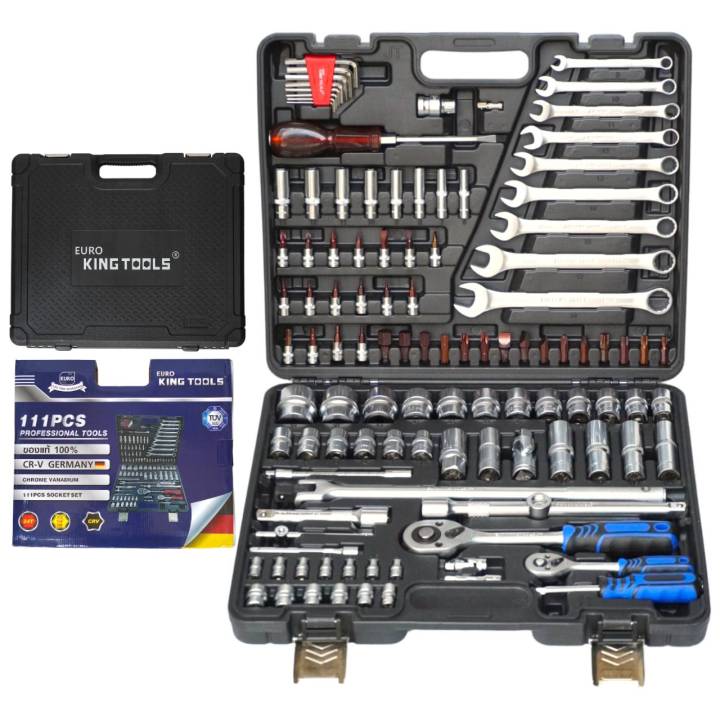 EURO KING TOOL บล็อกชุด รุ่น 111 ขนาด 1/2"-1/4"นิ้ว พร้อมชุดเครื่องมือ ...