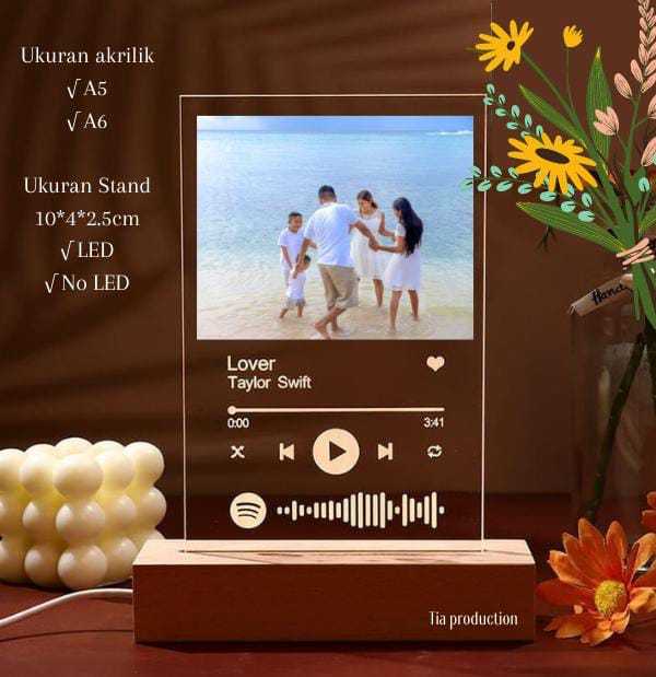 [1-2 HARI JADI] LAMPU AKRILIK CUSTOM SPOTIFY STYLE/HADIAH ULANG TAHUN ...