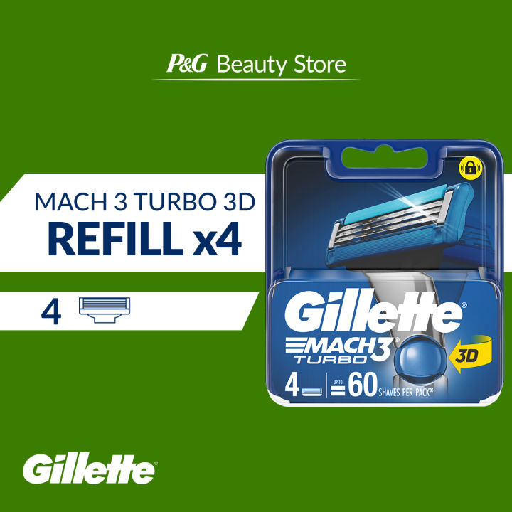 Gillette Mach 3 Turbo Razor Blade Refills 4s [Shave Care] | Lazada PH