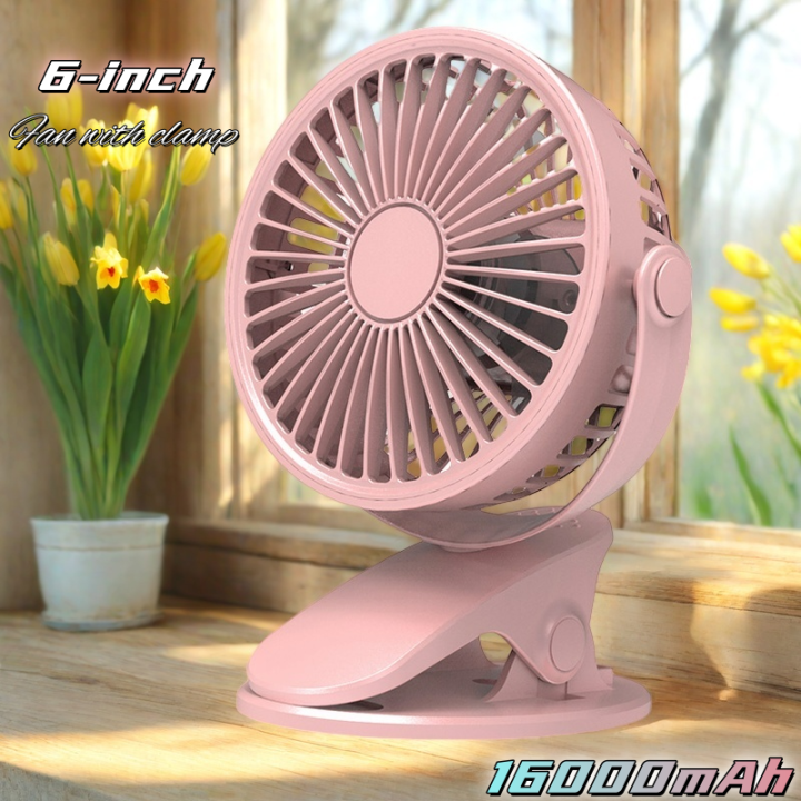 Fan portable Desk Clip Fan USB Rechargeable Table Fan 360° Rotation ...