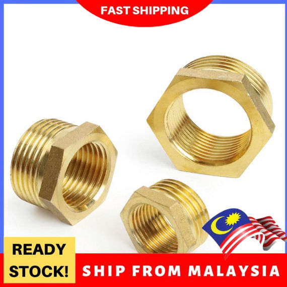 1/8" 1/4" 3/8" 1/2" 3/4" Male to Female Thread Brass Hose (M.stock) Reducing Bushing Copper Pipe ...