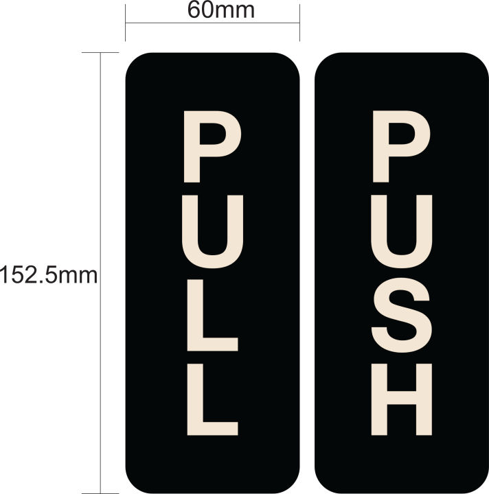 Decal PUSH AND PULL STICKERS LAMINATED | Lazada PH