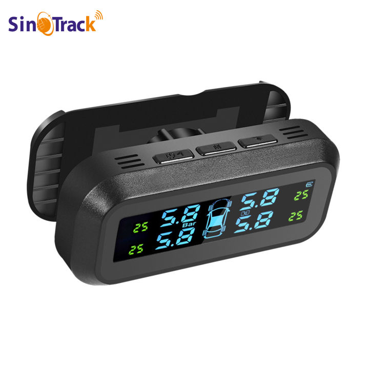 Universal Car Tpms Tire Pressure Monitoring System Solar Power Digital Tmps Lcd Display Security