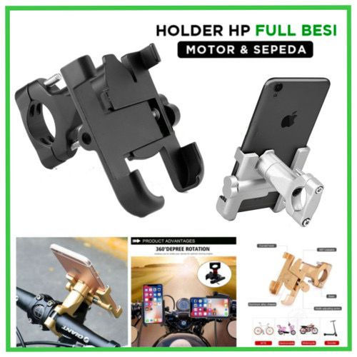 HOLDER HP MOTOR STANG BAHAN BESI FULL METAL ALUMINUM UNIVERSAL HOLDER STANG MOTOR HM-22 / Holder ...