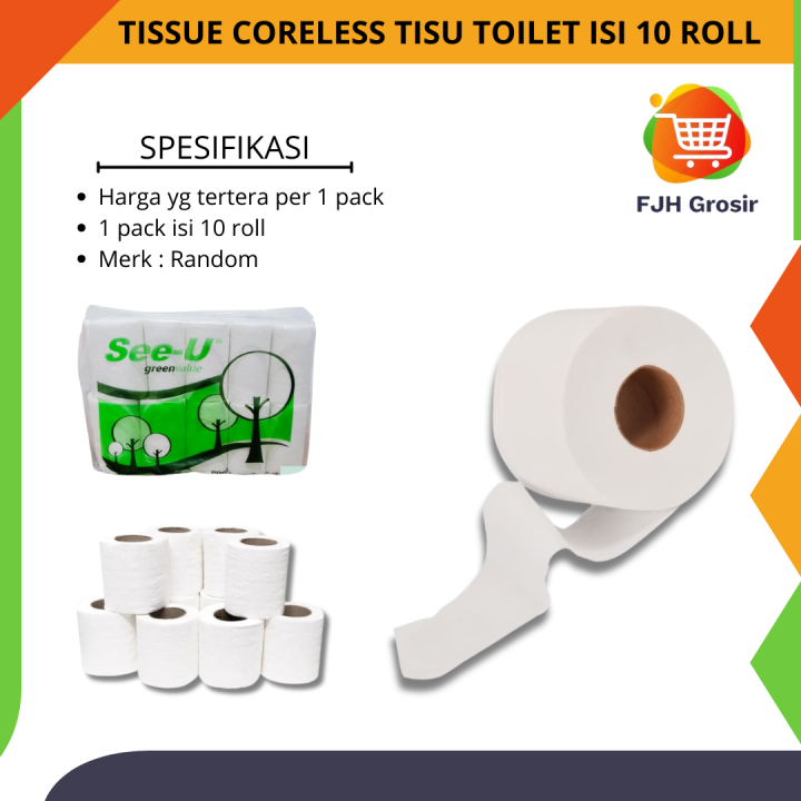 ⭐FJH⭐ Tissue Coreless Tissue Gulung isi 10 roll Tisu Toilet Tisu Dapur ...