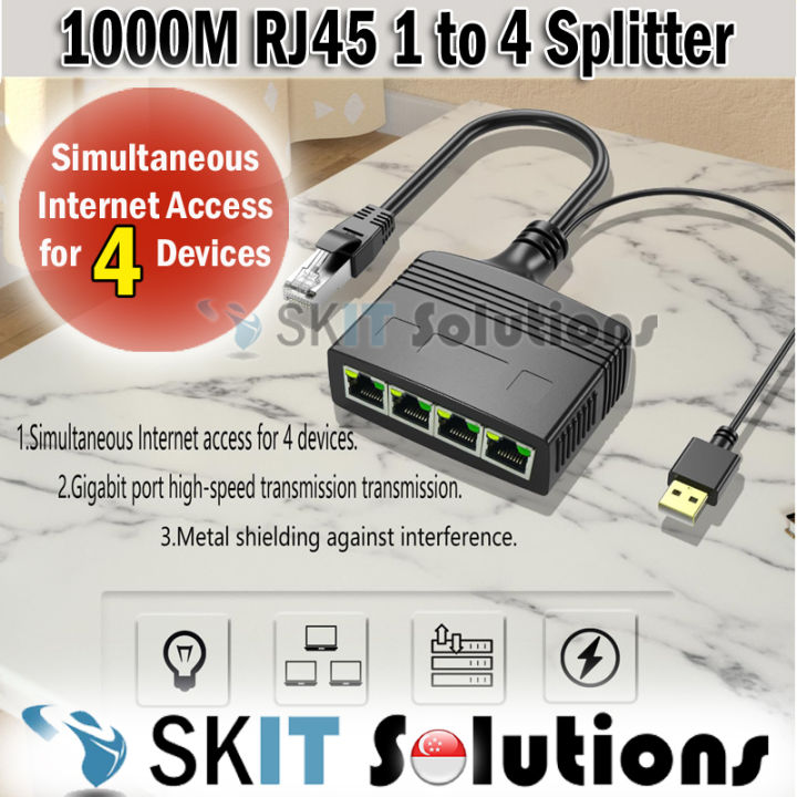 【SKIT】1 To 2/3/4 Port 1000 Mbps RJ45 Ethernet Splitter Adapter ...
