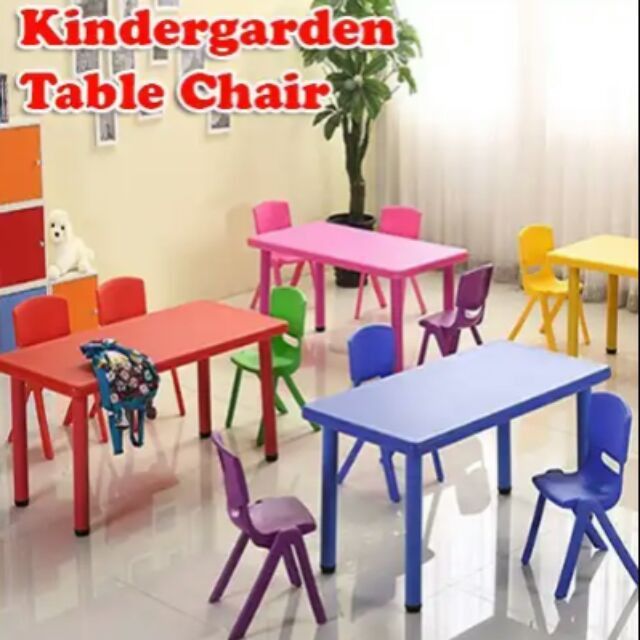 🌹READY STOCK🌹 Kindergarten Rectangular Kids Study Table With Adjustable ...