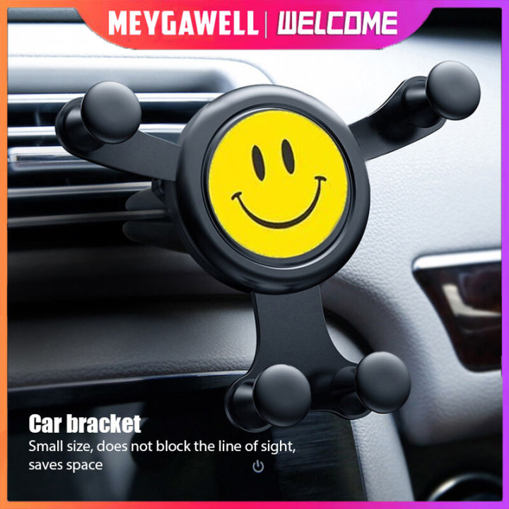 Car Phone Holder Gravity phone holder Black Fixed Air Outlet Smiley ...