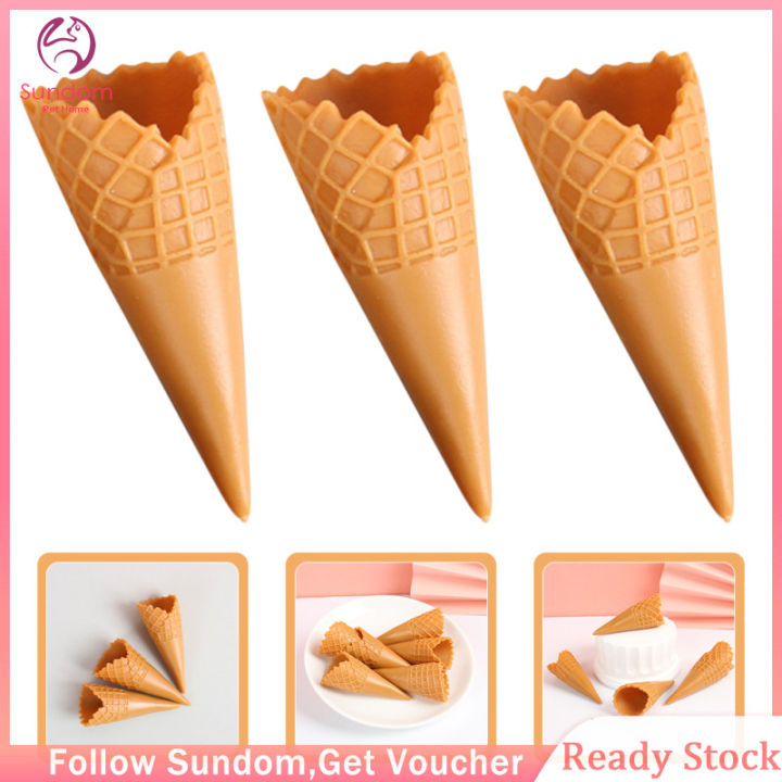 8 PCS Mini Crispy Cone Model Adorable Ice Cream Artificial Pvc Cones ...