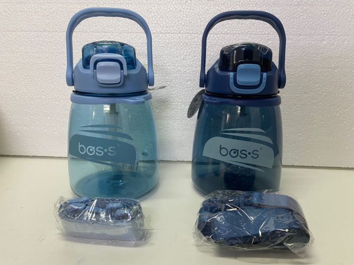 BOS'S Tritan Drinking Bottle 1200ml Water Tumbler With Straw & Strap & Handle BPA Free BFF120TP ...
