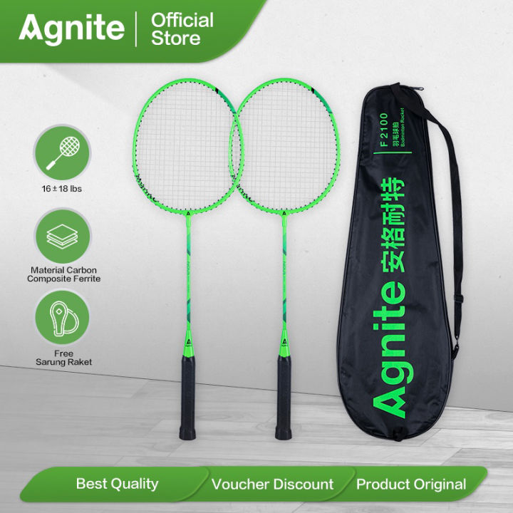AGNITE by Deli 2Pcs Badminton Original Racket Set Iron Alloy with ...