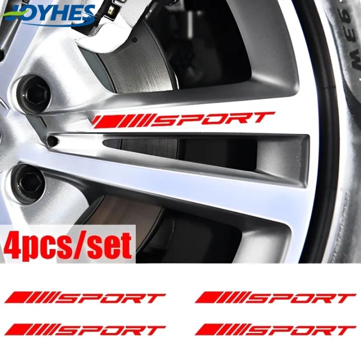 4Pcs/Set SPORT Stickers for Automobile Hub Car Tire Sticker Exterior ...