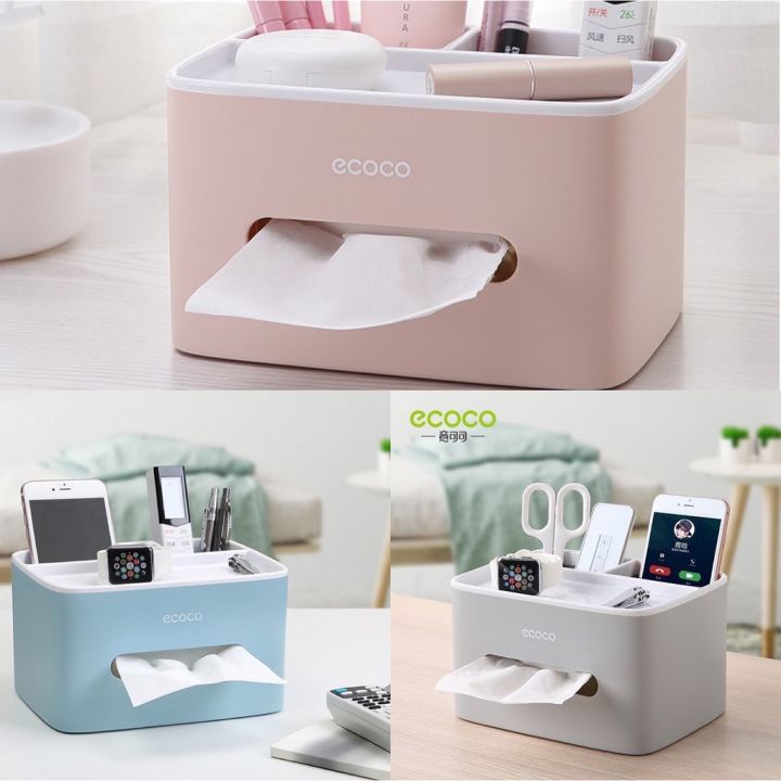ecoco กล่องใส่ทิชชู่มัลติฟังก์ชั่น กล่องทิชชู่อเนกประสงค์ E1602 | Lazada.co.th