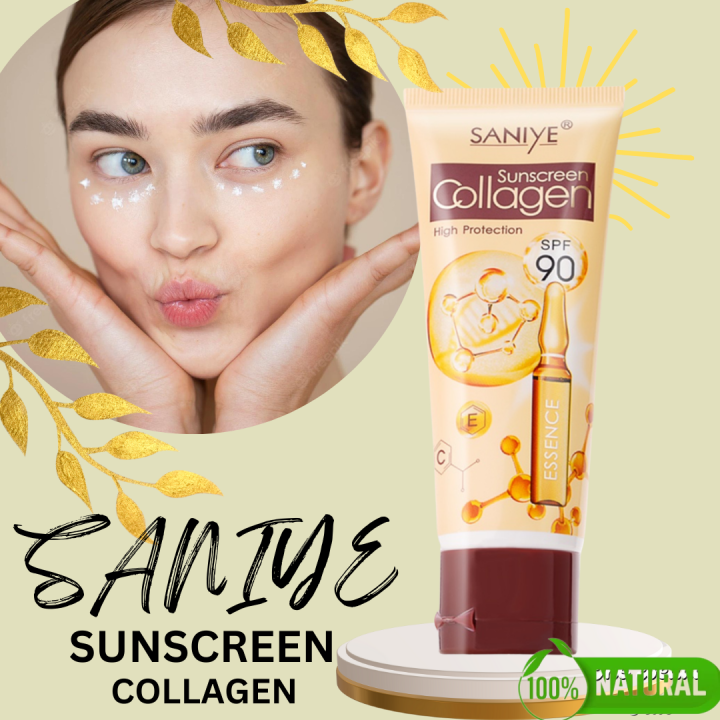 ORIGINAL Saniye SPF90+ Sunscreen Collagen PA+++ Sunblock Face Cream Whitening And High Sun ...