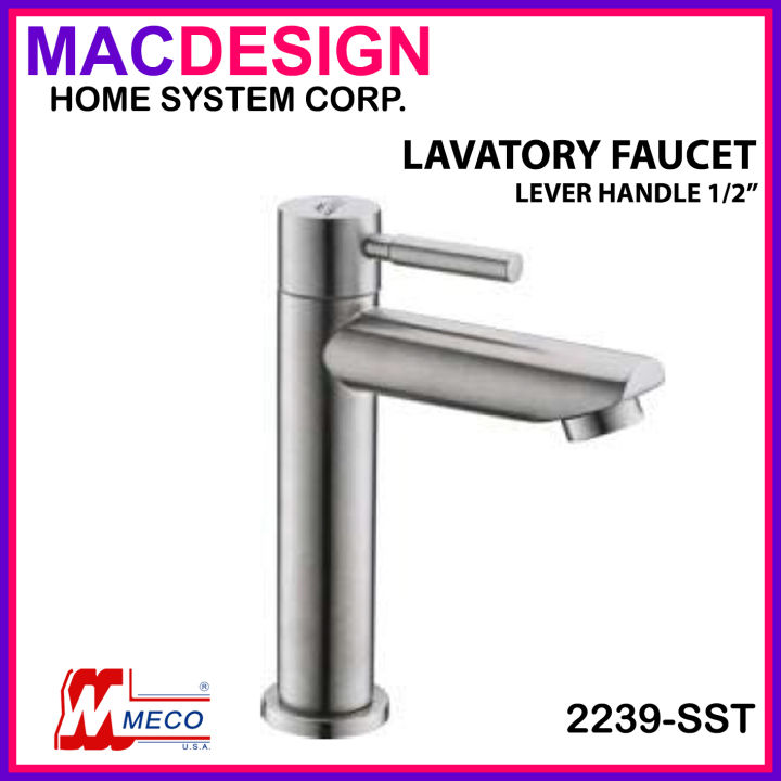 MECO 2239.SST LAVATORY BASIN FAUCET, LEVER HANDLE 1/2" SST MACDESIGN ...