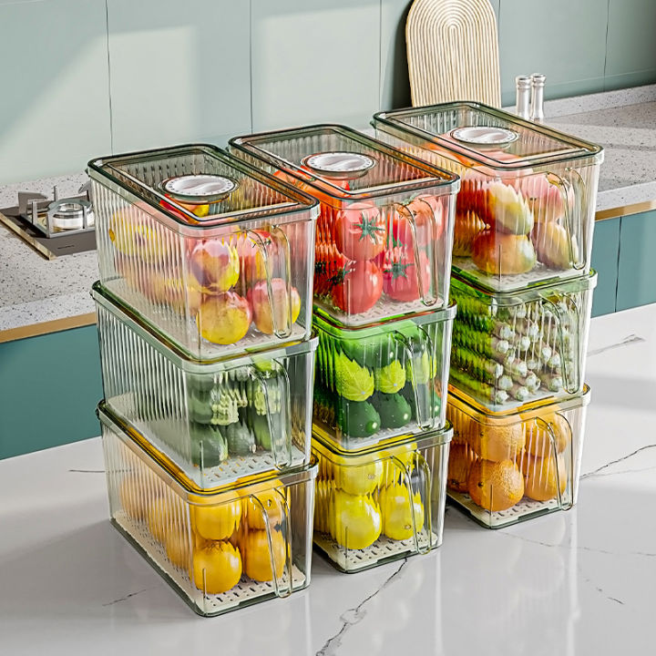 REFRIGERATOR MULTIFUNCTIONAL STORAGE BOX Food Drinking Storage ...