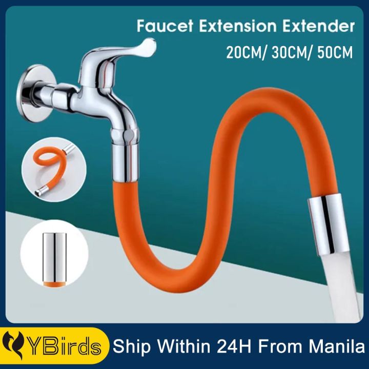 20/30/50CM Water Faucet Extension Hose 360° Rotation Bending Faucet ...